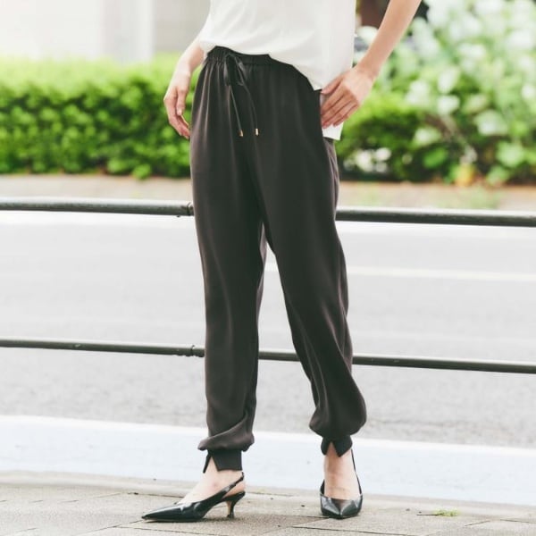 アンタイトル（UNTITLED）/【吸水速乾ウエストゴム】バックサテン ジョグパンツ