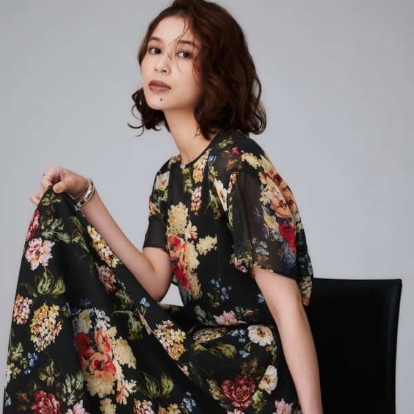 アンタイトル（UNTITLED）/【セットアップ可花柄エレガント】アンティークフラワー柄ブラウス