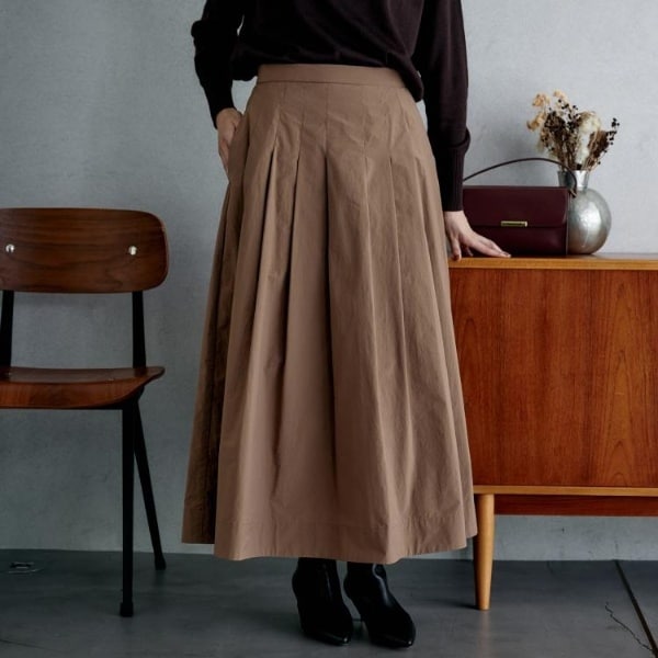 アンタイトル（UNTITLED）/【後ろウエストゴムセットアップ可】ファブリカタックスカート