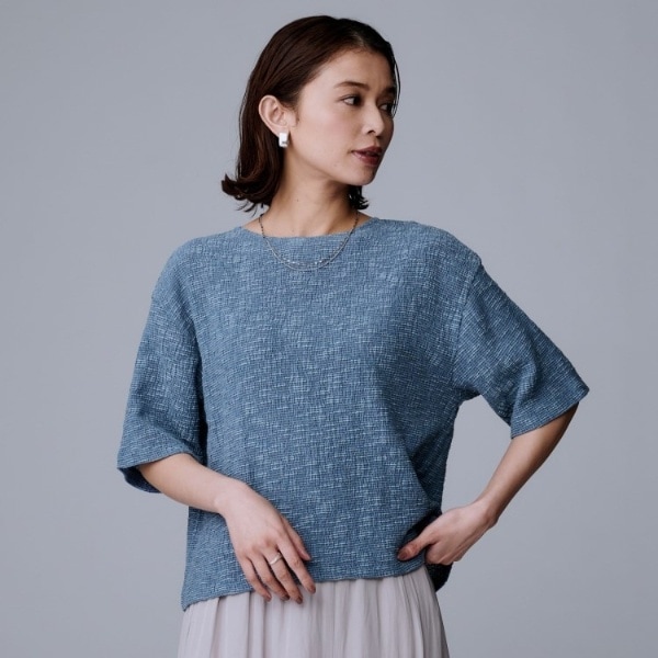 アンタイトル（UNTITLED）/【五分袖ジャージトップス】スラブカールマイヤープルオーバー