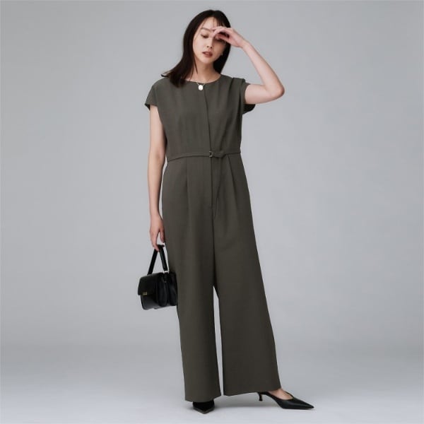 アンタイトル（UNTITLED）/【きれいめオールインワン】梳毛調合繊コンビネゾン