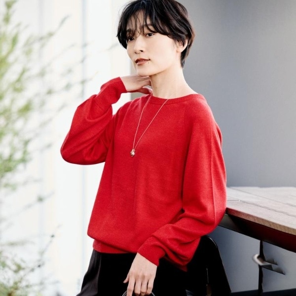 アンタイトル（UNTITLED）/【8色展開／コンパクト丈】レーヨン混 コクーンニット