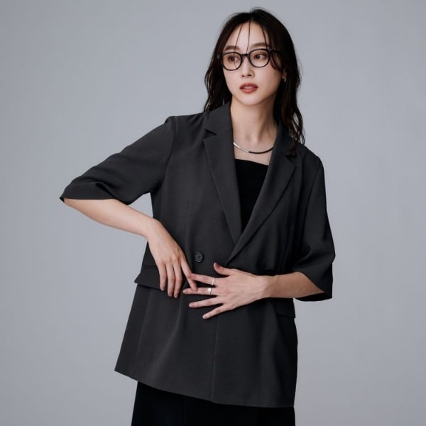 アンタイトル（UNTITLED）/【UVカット接触冷感洗えるテーラード】ライトウェイト ハーフスリーブジャケット