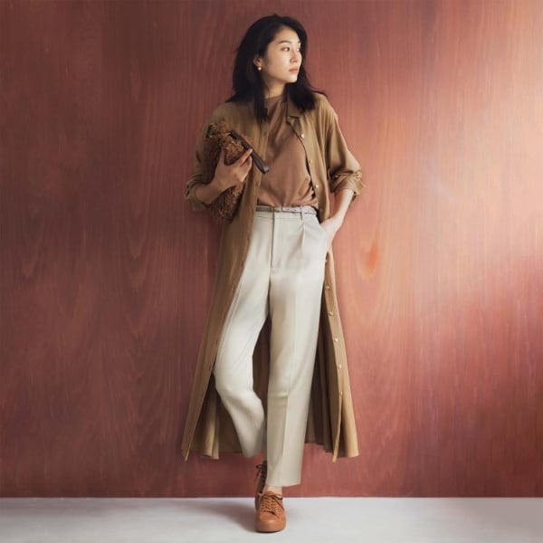 アンタイトル（UNTITLED）/【前開きボタンベルト付羽織シャツ】2WAYトレンチ風ワンピース