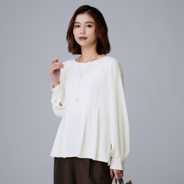 アンタイトル（UNTITLED）/【重ね着きれいめトップスフォーマル】レイヤード ペプラムブラウス