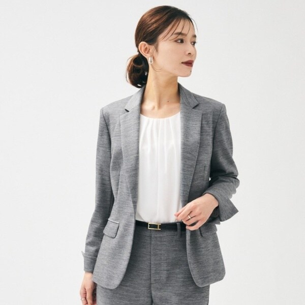 アンタイトル（UNTITLED）/【洗えるスーツ／ストレッチ】ウール混ジャージ テーラードジャケット