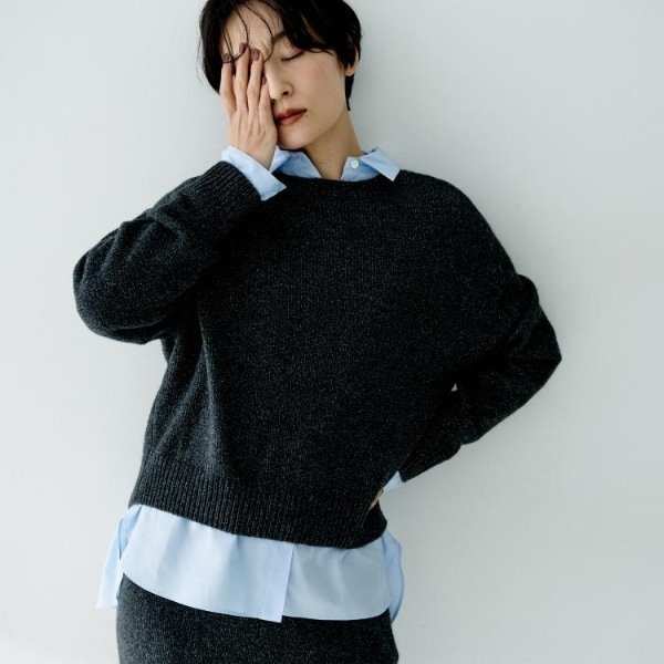 アンタイトル（UNTITLED）/【セットアップ可能ゆったりサイズ】ラメニットプルオーバー