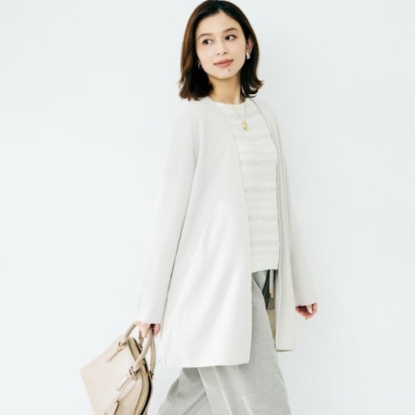 アンタイトル（UNTITLED）/【洗えるミドル丈軽羽織り】ミラノリブカーディガン