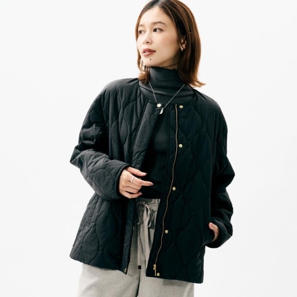 アンタイトル（UNTITLED）/【軽量／洗える／ファスナー付き】中綿 キルトコート