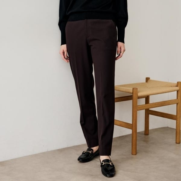 アンタイトル（UNTITLED）/【暖か素材ストレッチ性】裏起毛テーパードパンツ