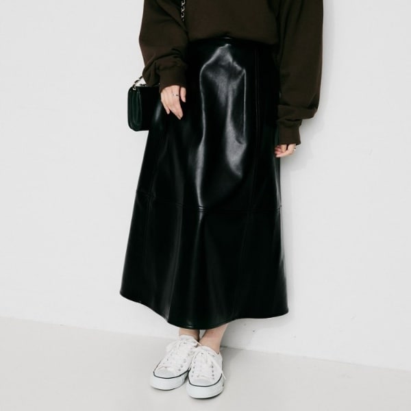 アンタイトル（UNTITLED）/【MARILYN MOON】レザー調スカート