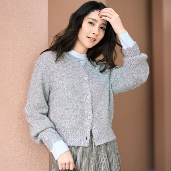 アンタイトル（UNTITLED）/【ラメ風着映え】ファンシーヤーン カーディガン