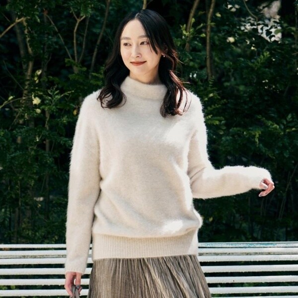 アンタイトル（UNTITLED）/【大人な品格ふわふわニット】フォックスカシミヤ コクーンニット