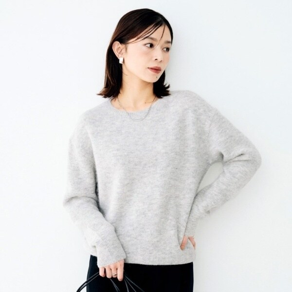 【NEW】アンタイトル（UNTITLED）/ヘアリークルーネックニット