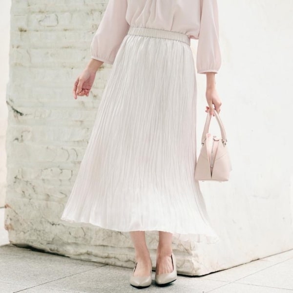 【NEW】アンタイトル（UNTITLED）/シャイニープリーツスカート