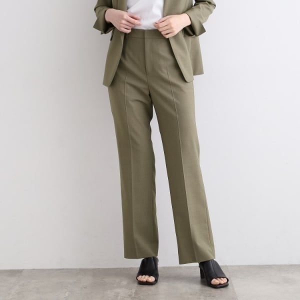 インディヴィ（INDIVI）/【定番スーツ／ウール混】無地ストレートパンツ