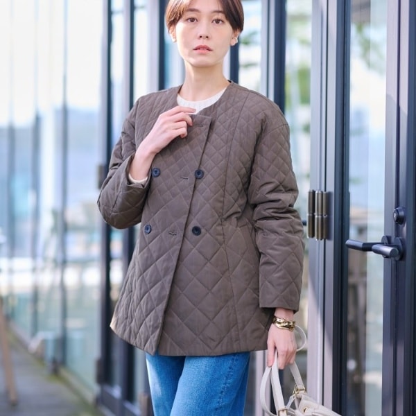 インディヴィ（INDIVI）/【撥水】グラデーションキルト トッパーコート