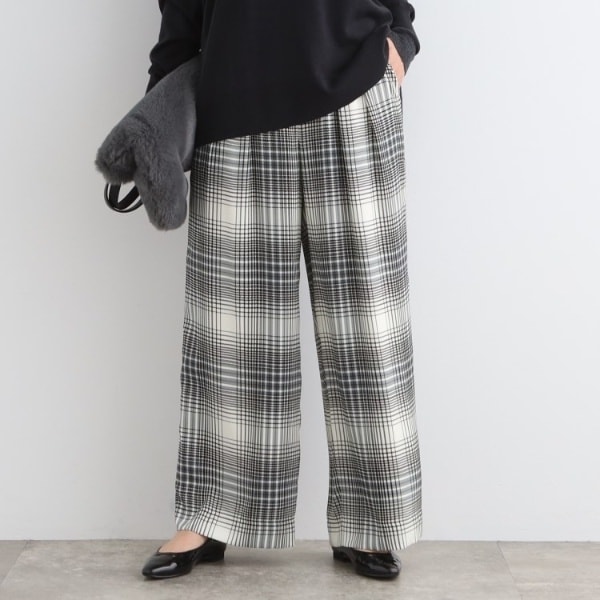 インディヴィ（INDIVI）/【洗える／ウエストゴム】グラデーションチェックパンツ