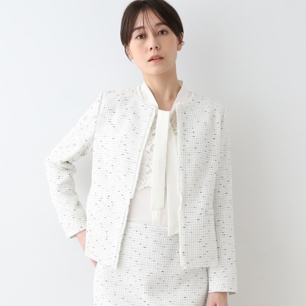 インディヴィ（INDIVI）/【日本製／オリジナル素材】ツィードジャケット