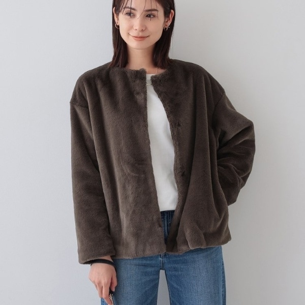 インディヴィ（INDIVI）/【トレンドコート】大人フェイクファーコート