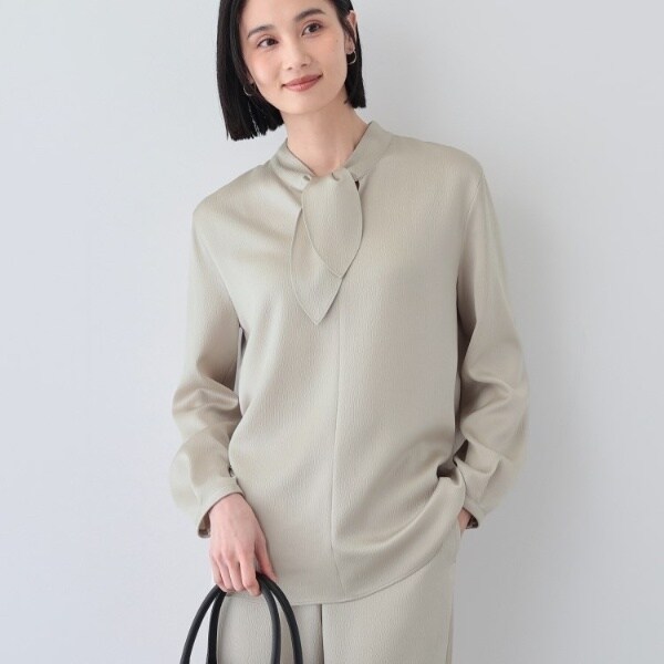 インディヴィ（INDIVI）/【日本製／SETUP可能】スカーフデザインブラウス