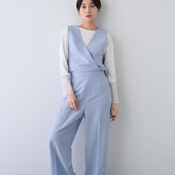 インディヴィ（INDIVI）/【洗える／2WAY】リネンライクサロペット