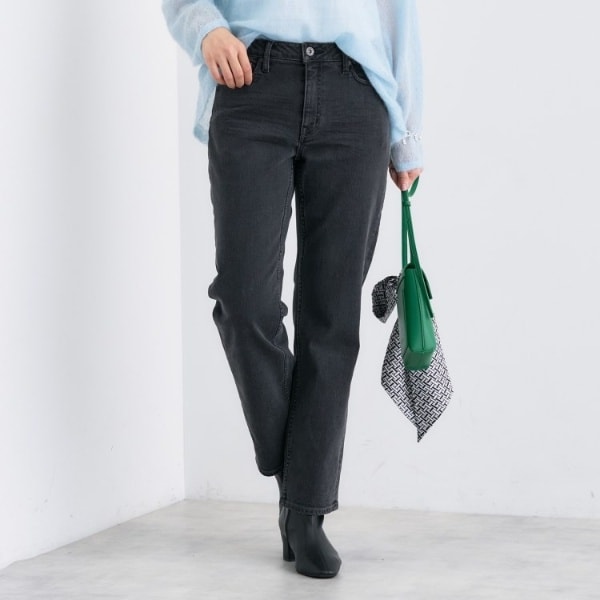 インディヴィ（INDIVI）/【通年活躍！褒められデニム】スリムストレート デニムパンツ