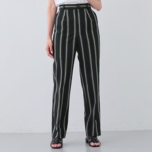 インディヴィ（INDIVI）/【日本製／SETUP可能】コットン混ゆったりめテーパードパンツ