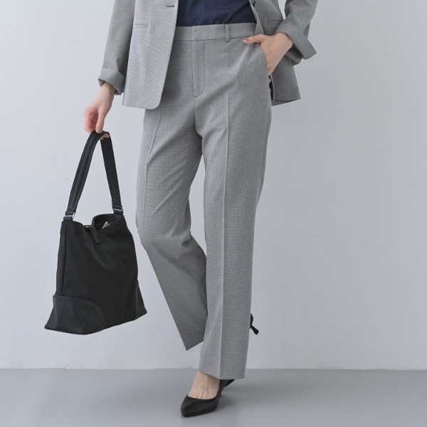 インディヴィ（INDIVI）/【洗える／夏スーツ】ミニ千鳥柄ストレートパンツ