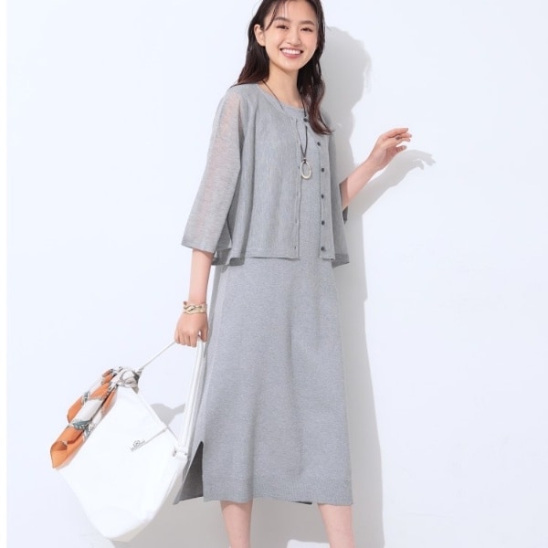 インディヴィ（INDIVI）/【2点セット】前後2WAYニットワンピース