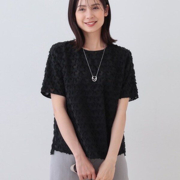 インディヴィ（INDIVI）/【日本製／コットン混】ジャカードブラウス