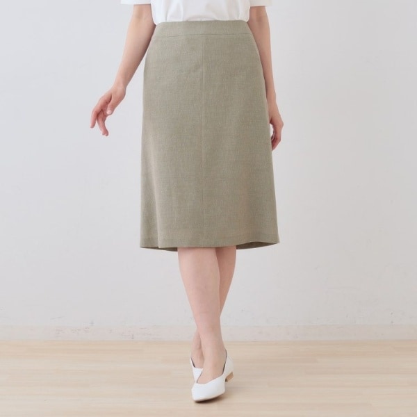 インディヴィ（INDIVI）/【日本製】リネンライクセミフレアースカート