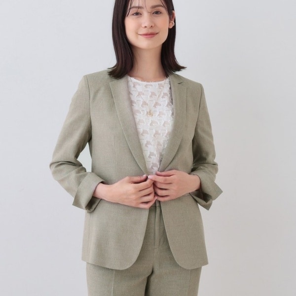 インディヴィ（INDIVI）/【日本製】リネンライクテーラードジャケット