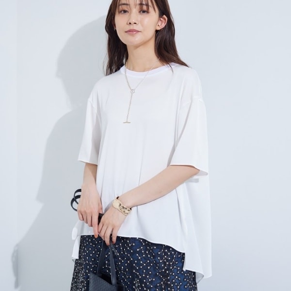 インディヴィ（INDIVI）/【バックシャン】デザインTブラウス