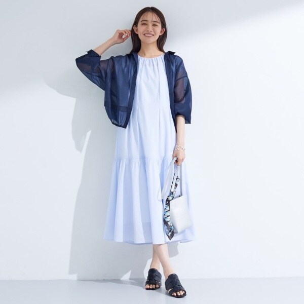 インディヴィ（INDIVI）/【1枚でコーデ完成！】タックワンピース