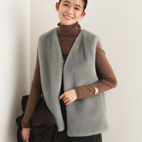 インディヴィ（INDIVI）/ミンク調フェイクファージレ