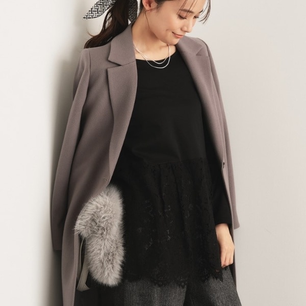 インディヴィ（INDIVI）/【レイヤードにおすすめ】レース切り替えカットソー