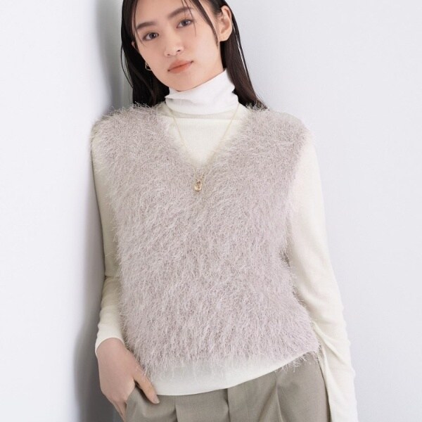 インディヴィ（INDIVI）/フェザーモールニットベスト