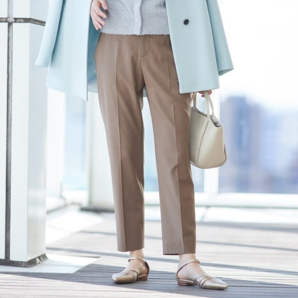 インディヴィ（INDIVI）/【褒められパンツウール混】スティックパンツ