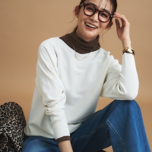 インディヴィ（INDIVI）/【洗える／体型カバー】美シルエットニット