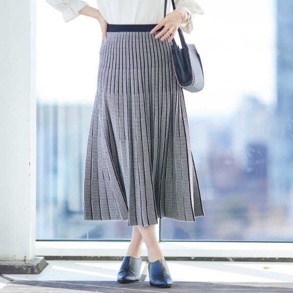 インディヴィ（INDIVI）/【洗える／SETUP可能】ジャカードニット プリーツスカート