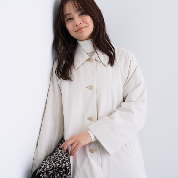 インディヴィ（INDIVI）/【超軽量／蓄熱】ライトパフステンカラーコート