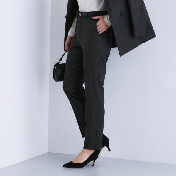 インディヴィ（INDIVI）/【日本製／スーツ／通勤】シルクウールストレッチ テーパードパンツ