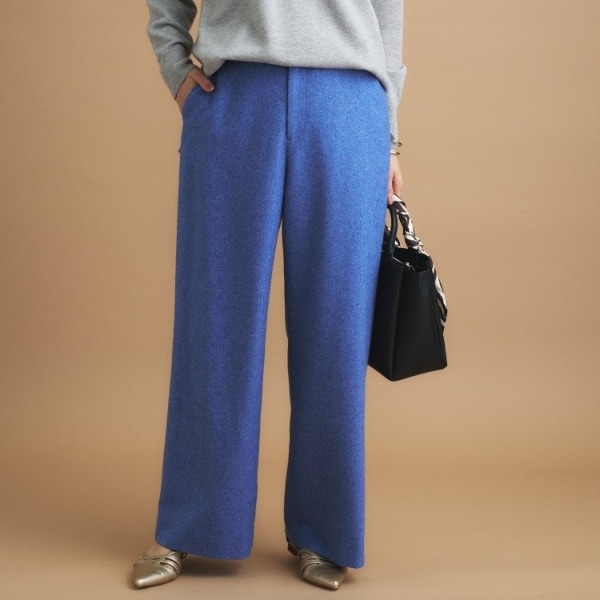 インディヴィ（INDIVI）/【褒められパンツ／ウール混】ウォームウール ワイドパンツ