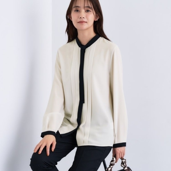 インディヴィ（INDIVI）/【きれいめ／オフィス／セレモニー】2WAYリボンタイブラウス