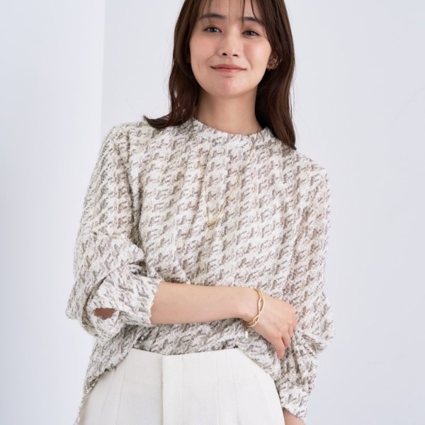 インディヴィ（INDIVI）/【きれいめ／オフィス／イベント】フェザージャカードブラウス