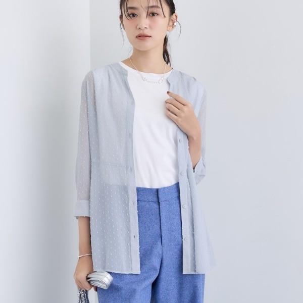 インディヴィ（INDIVI）/シアードット切り替えブラウス