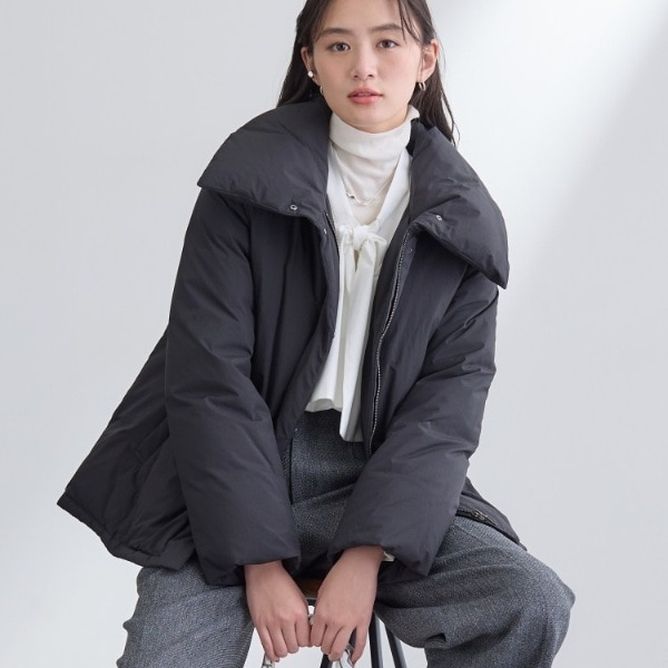 インディヴィ（INDIVI）/【撥水／洗える／デザイン衿】ステッチレス ショートダウンコート