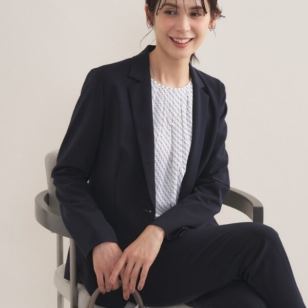 インディヴィ（INDIVI）/【通勤スーツ／洗える】ストレッチテーラードカラージャケット