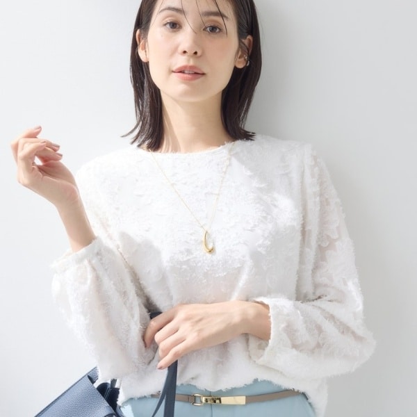 インディヴィ（INDIVI）/【華やか／大人シアー／セレモニー】カットフリンジブラウス